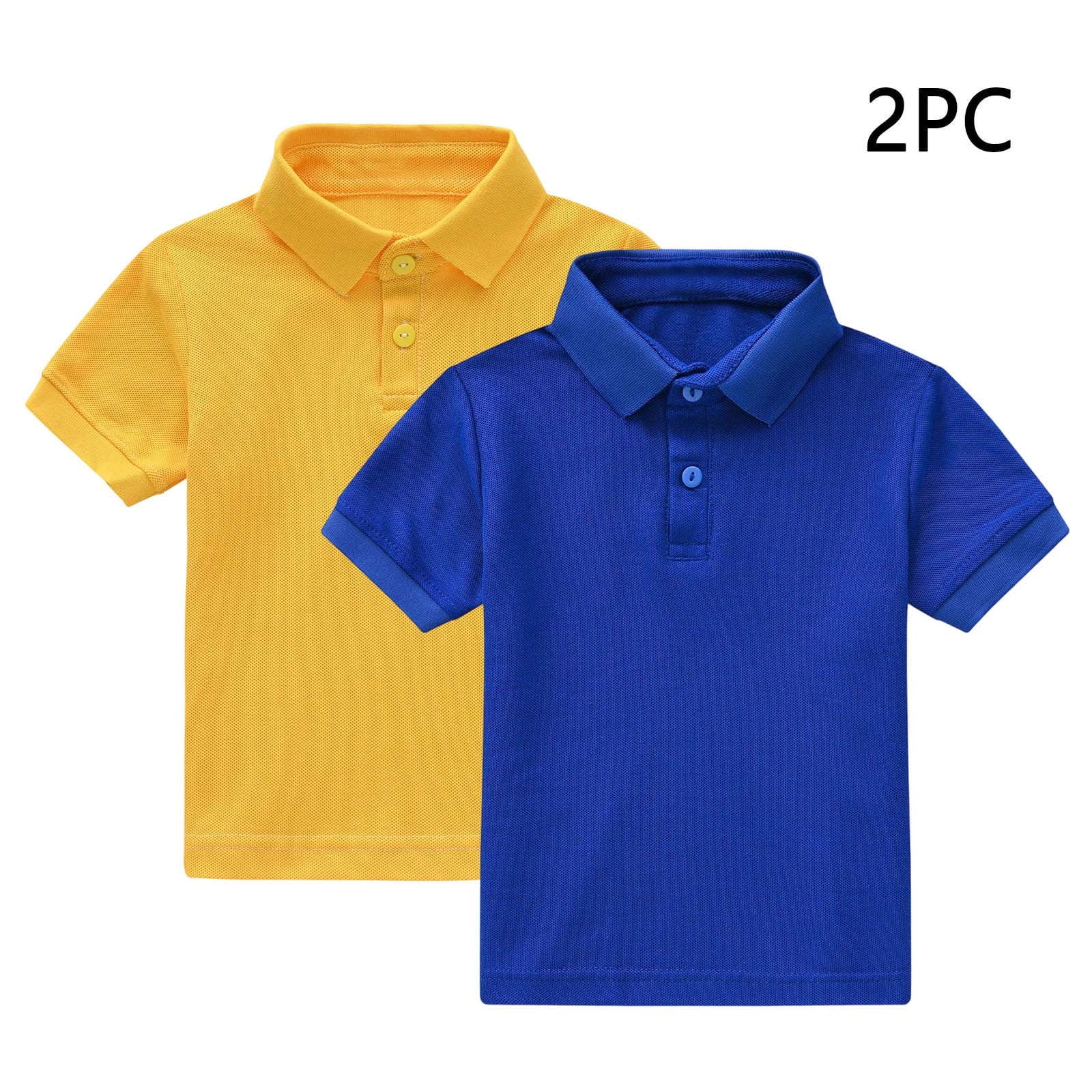 HOMADLES 2-Pack Boys School Uniform Short Sleeve Shirt Boys Pique Polo ...