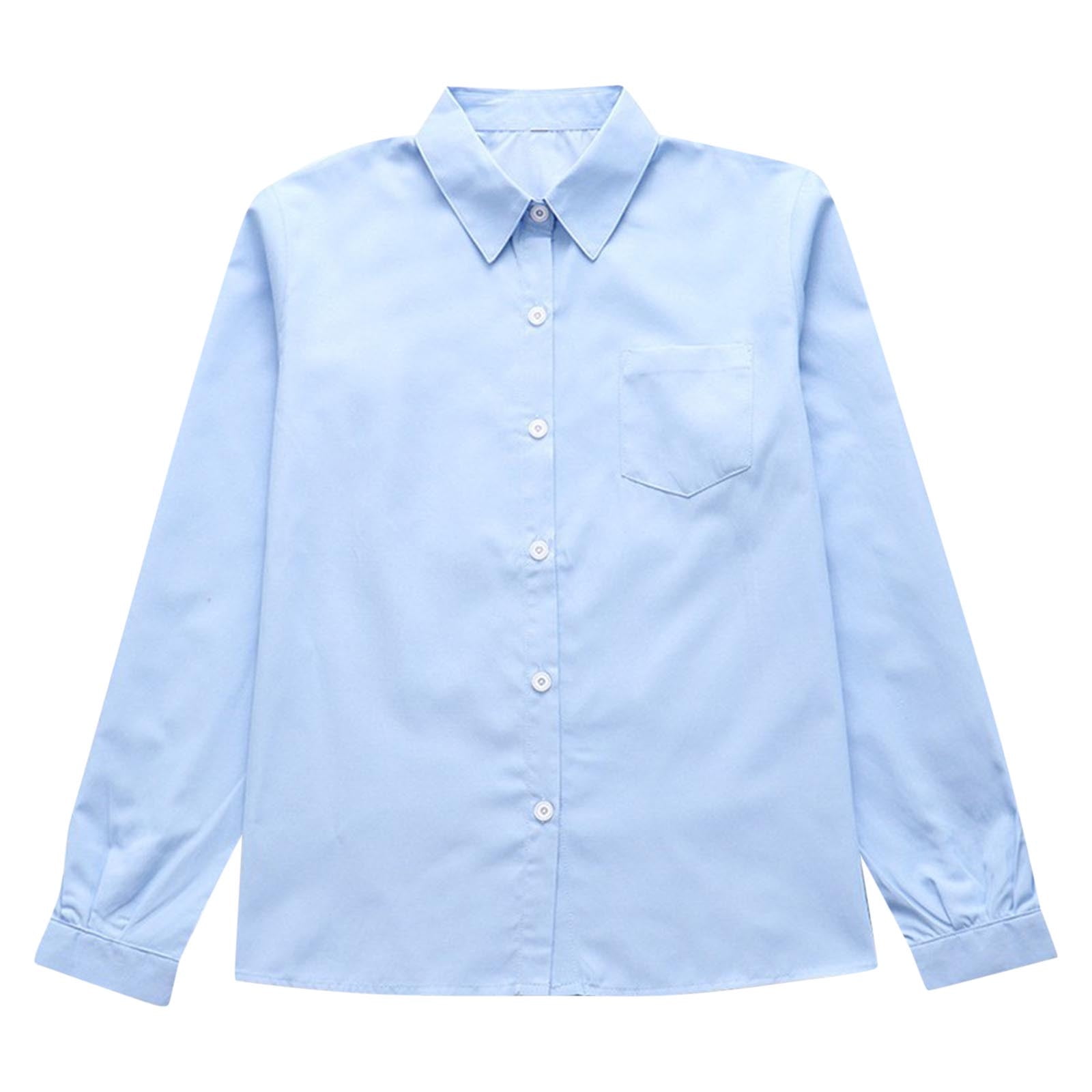 HOMADLES Boys Long Sleeve Button Down Dress Shirt Lapel School Uniform ...