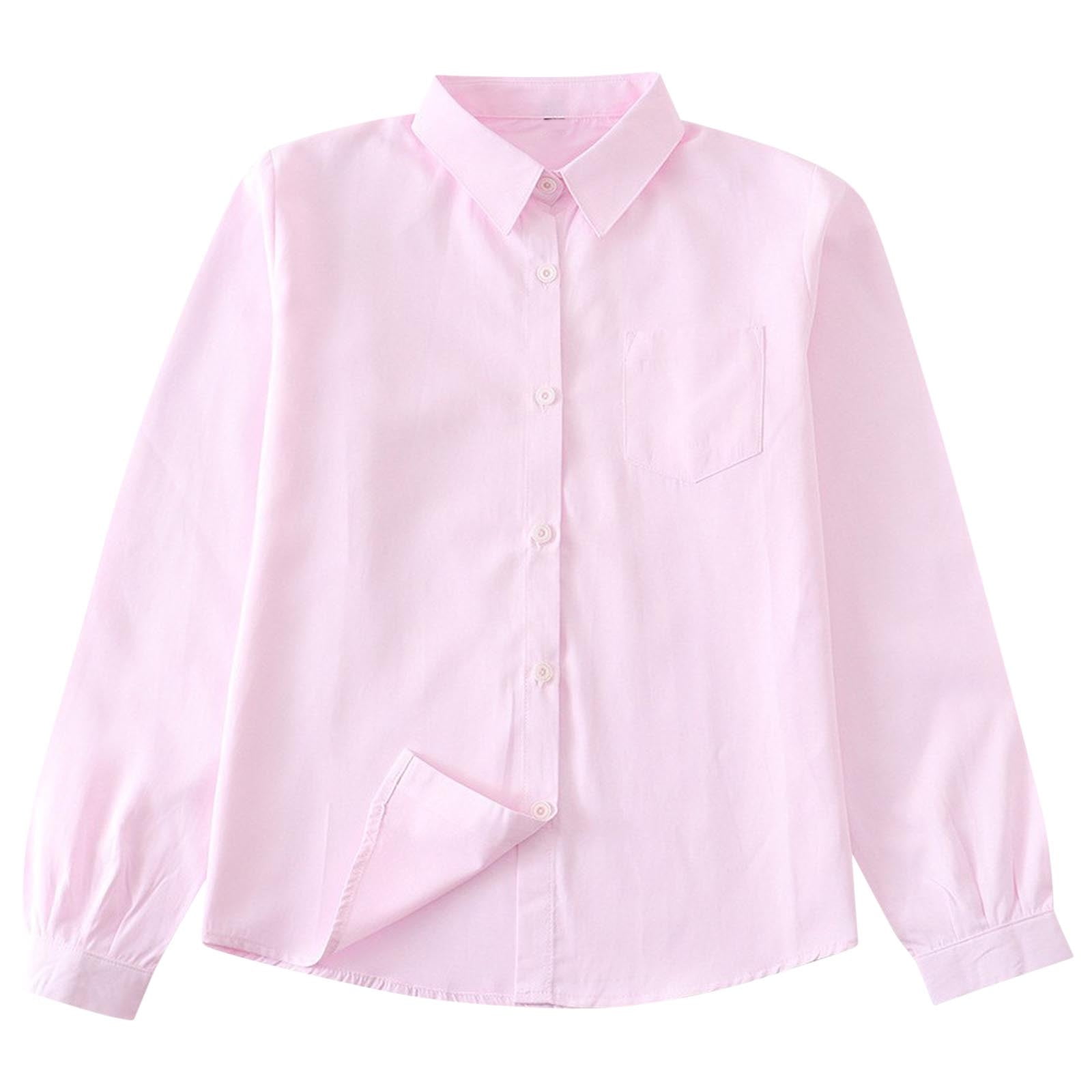 HOMADLES Boys Long Sleeve Button Down Dress Shirt Lapel School Uniform ...