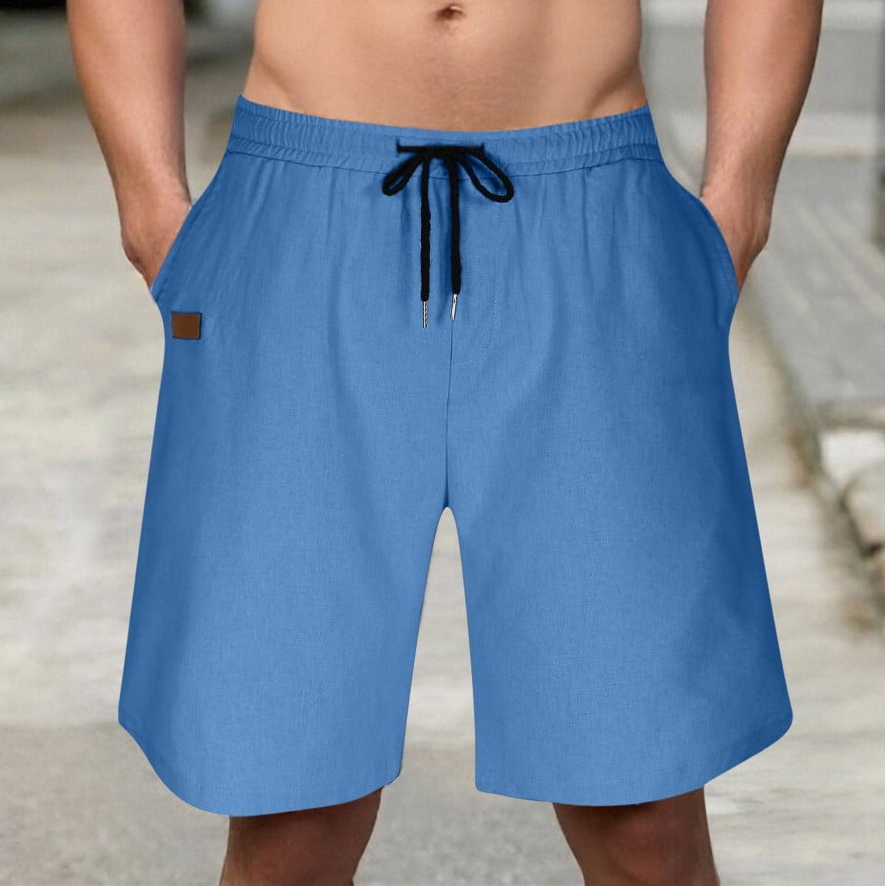 HOMADLES Cargo Shorts for Men Straight Leg Elastic Waist Summer Casual Rib Drawstring, Cargo ...