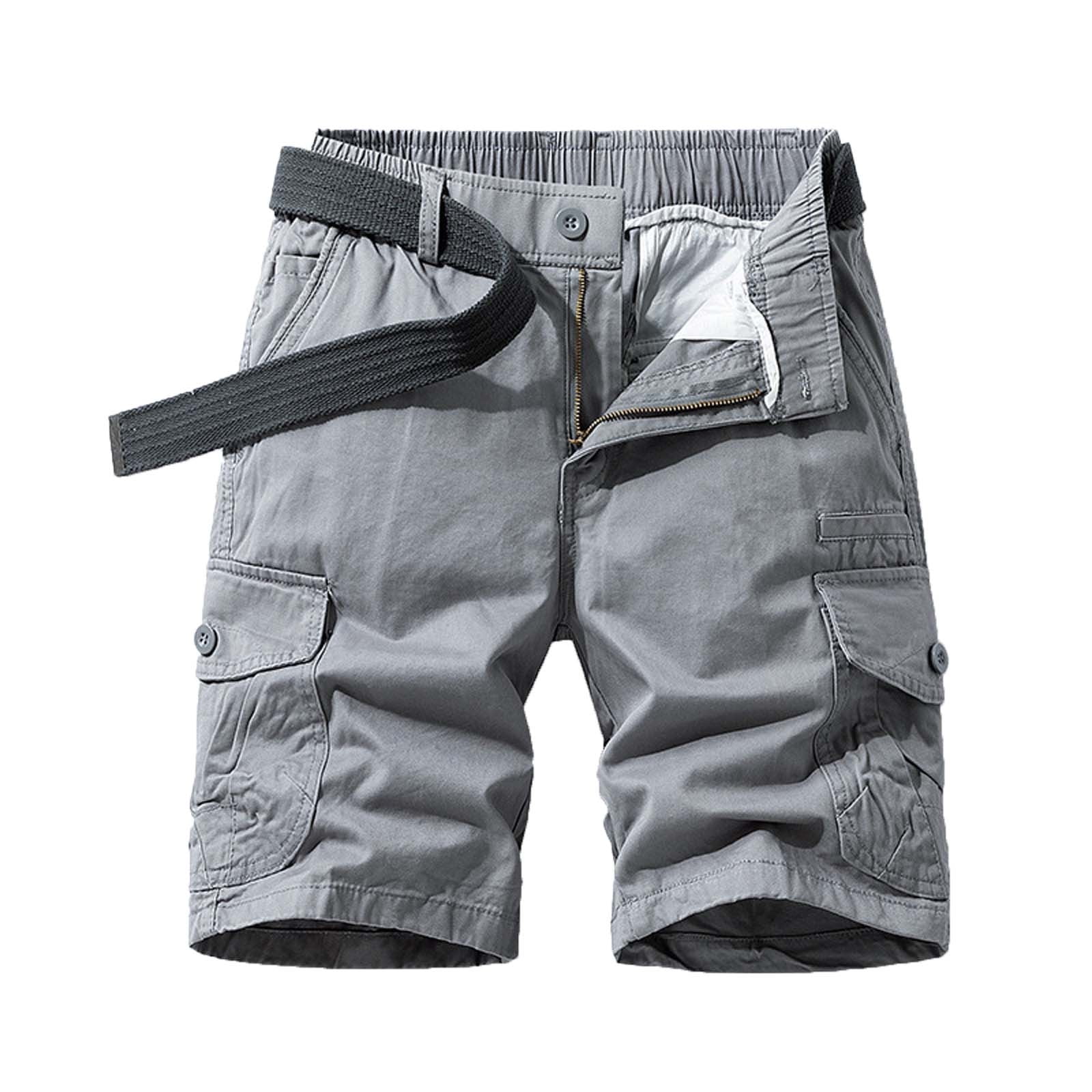 HOMADLES Cargo Shorts for Men Straight Solid Button Multiple Pockets ...