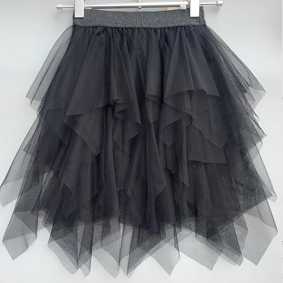 HOMADLES Girls Pleated Skirt Solid A-line Dresses Mesh Sequin Pleated ...