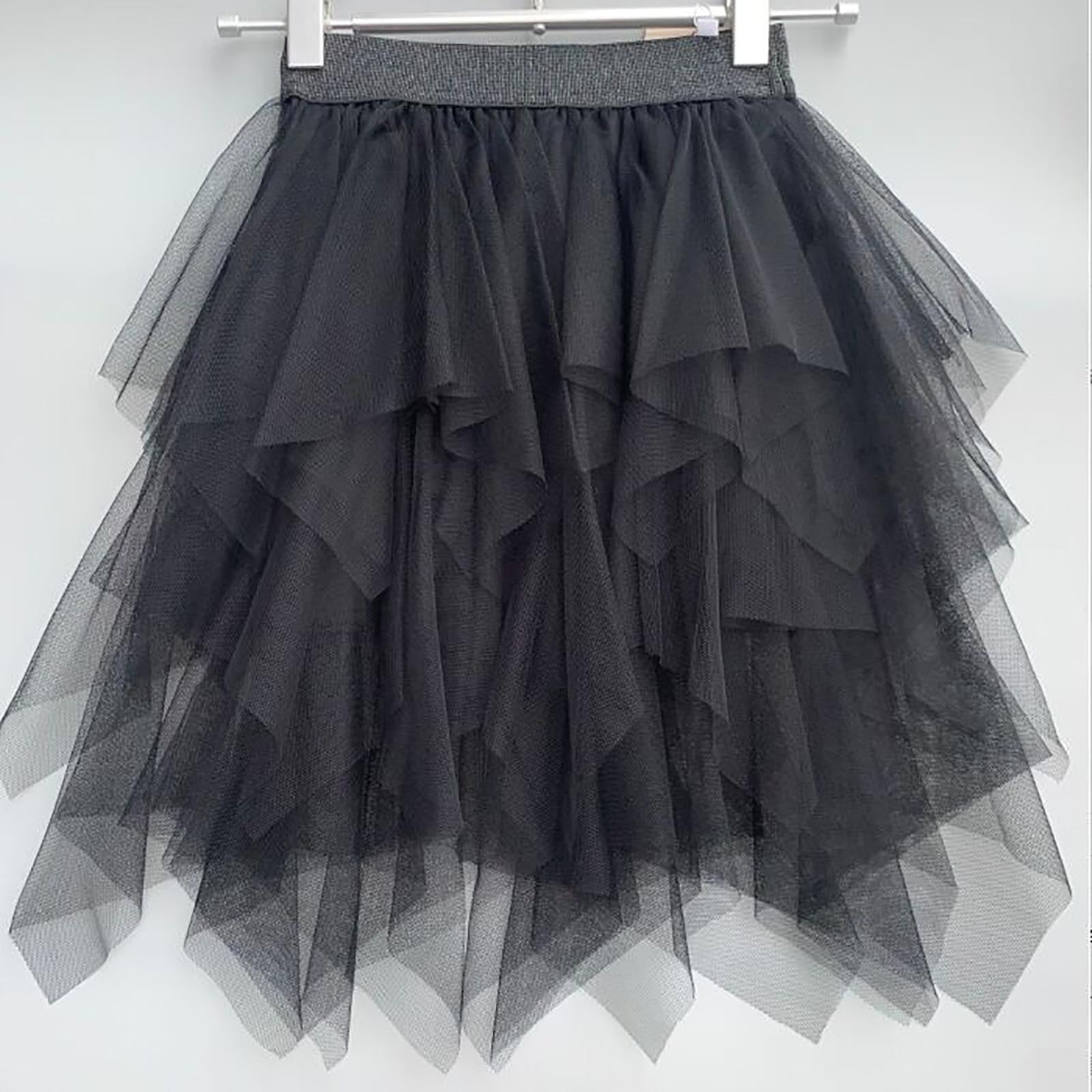 HOMADLES Girls Pleated Skirt Solid A-line Dresses Princess Party Skirt ...
