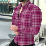 HOMADLES Long Sleeve Button Up Shirts for Men Casual Work Shirt Plaid ...