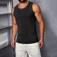 Men's Sleeveless O-neck Vests Mesh Patchwork Transparent Tank Tops ...