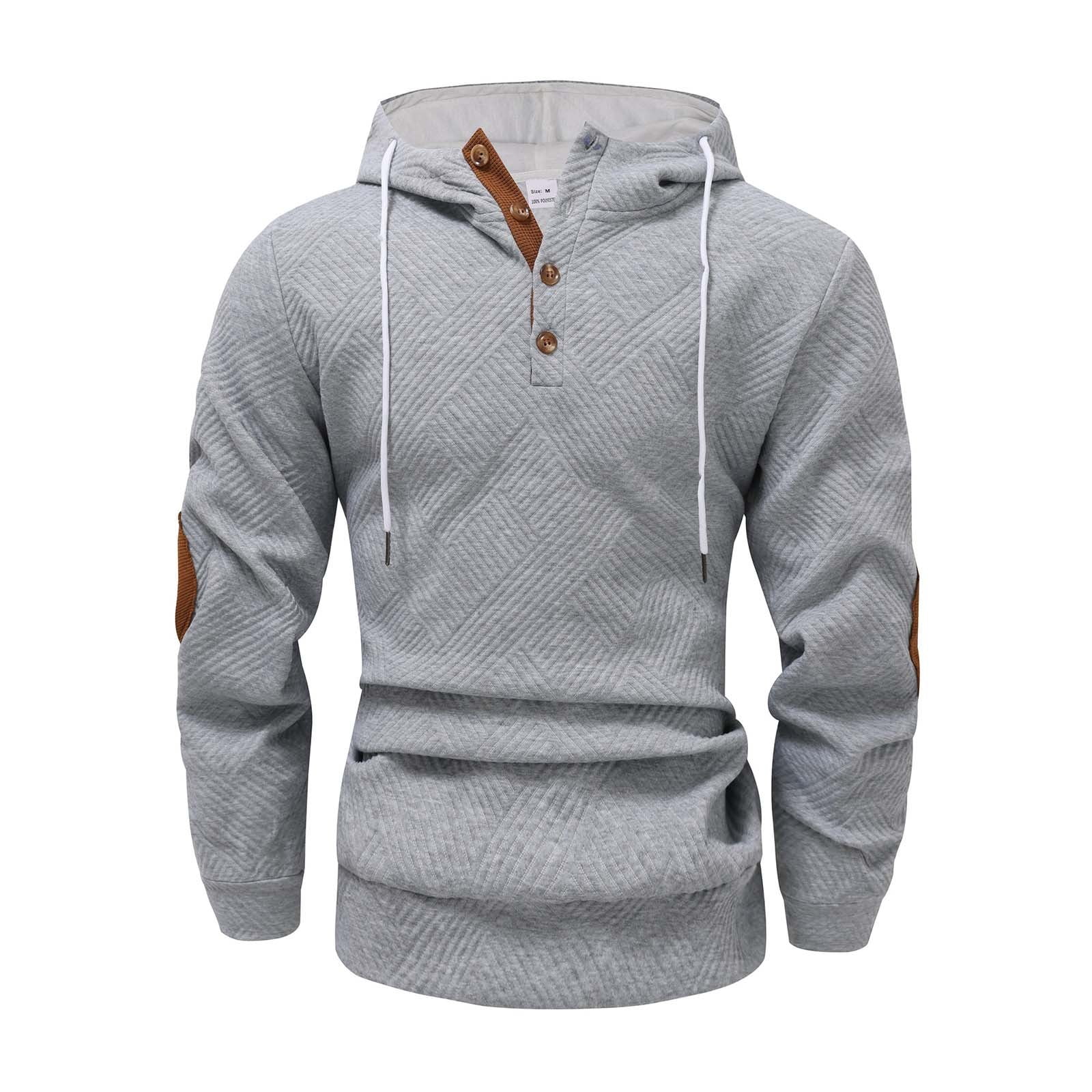HOMADLES Men's Hoodie Long Sleeve Casual Outdoor Solid Sweatshirts ...