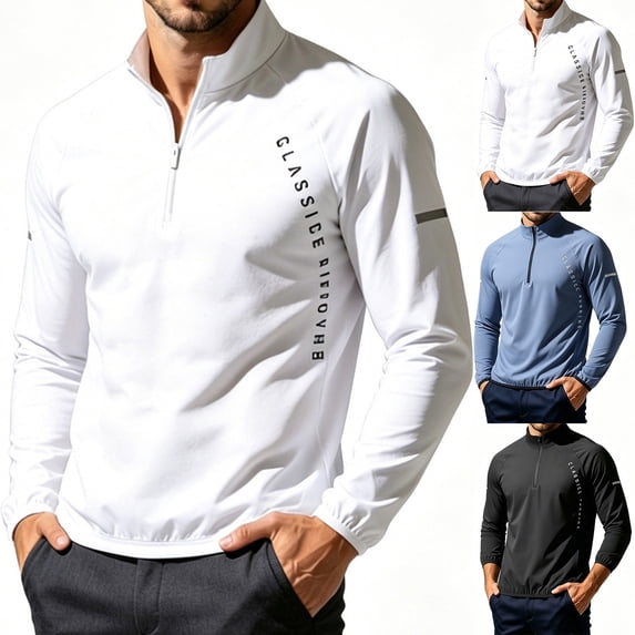 HOMADLES Mens Sun Shirts Stretch Soft Solid UV Protection Long Sleeve ...