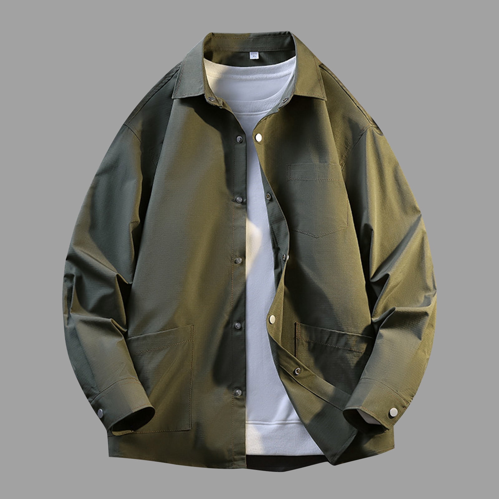 HOMADLES Mens Windbreaker Jackets for Men, Stand Collar Mens Button ...