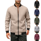 HOMADLES Mens Zip Up Jacket Stand Collar Regular Fit Lightweight Jacket ...