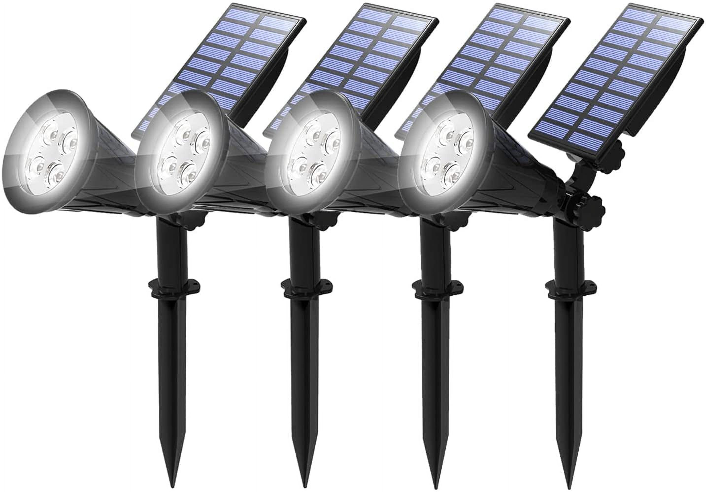 HOMAKE-PRO Solar Spotlights, 4 LED Solar Powered Landscape Spotlights Waterproof Outdoor Lights ...