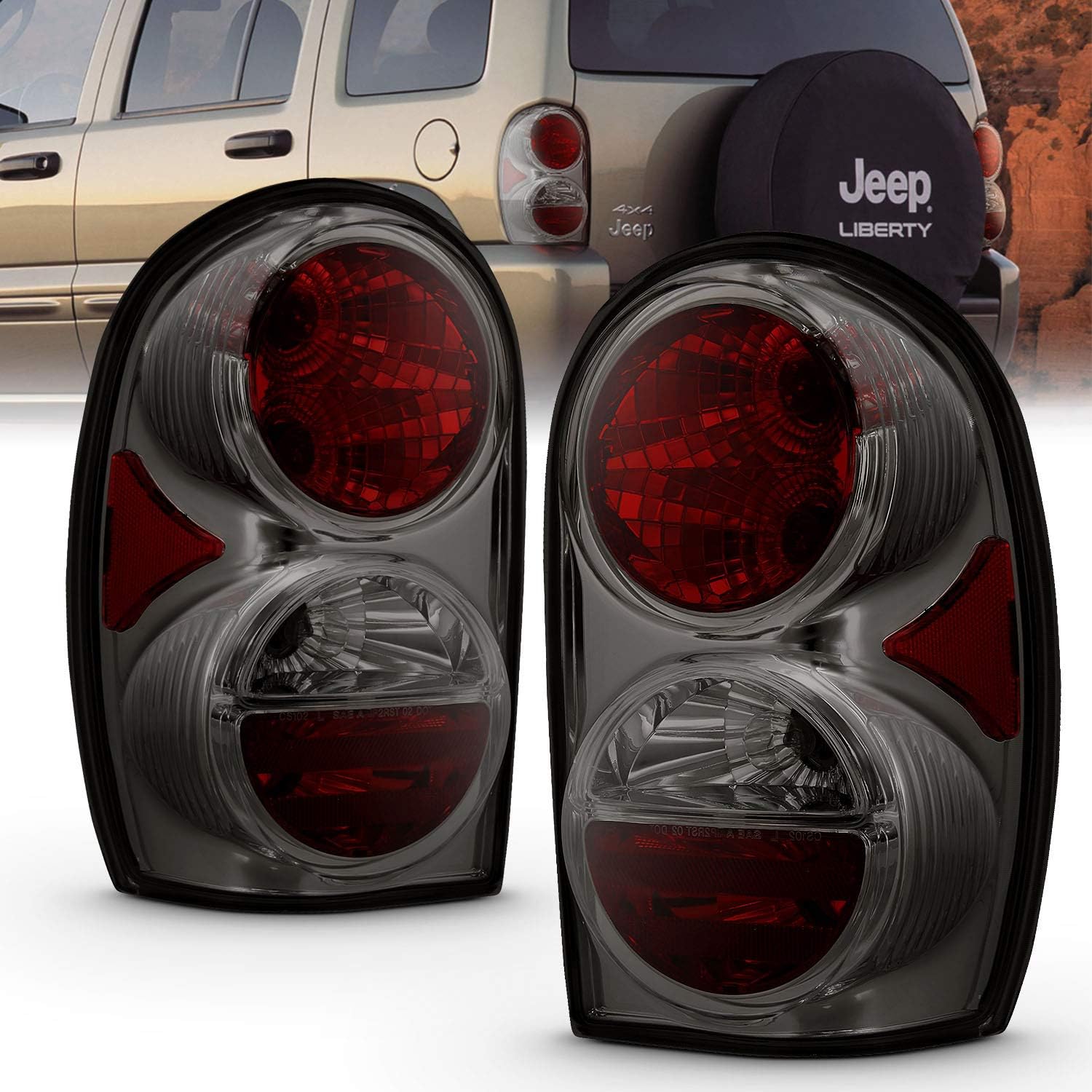 HOMAKE-PROSmoke Replacement Brake Tail Lights Set For 02-07 Jeep ...