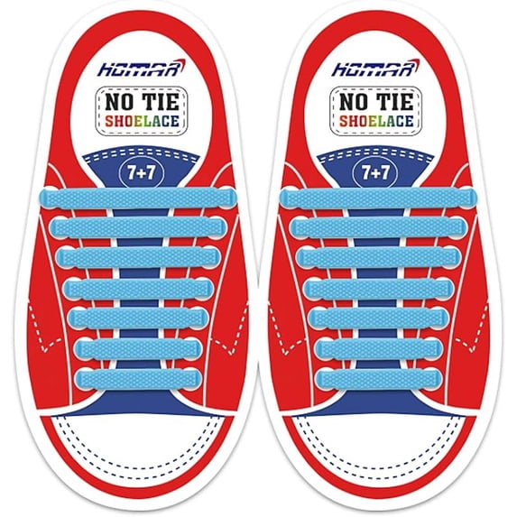 HOMAR No Tie Shoelaces for Kids and Adults Stretch Silicone Elastic No ...