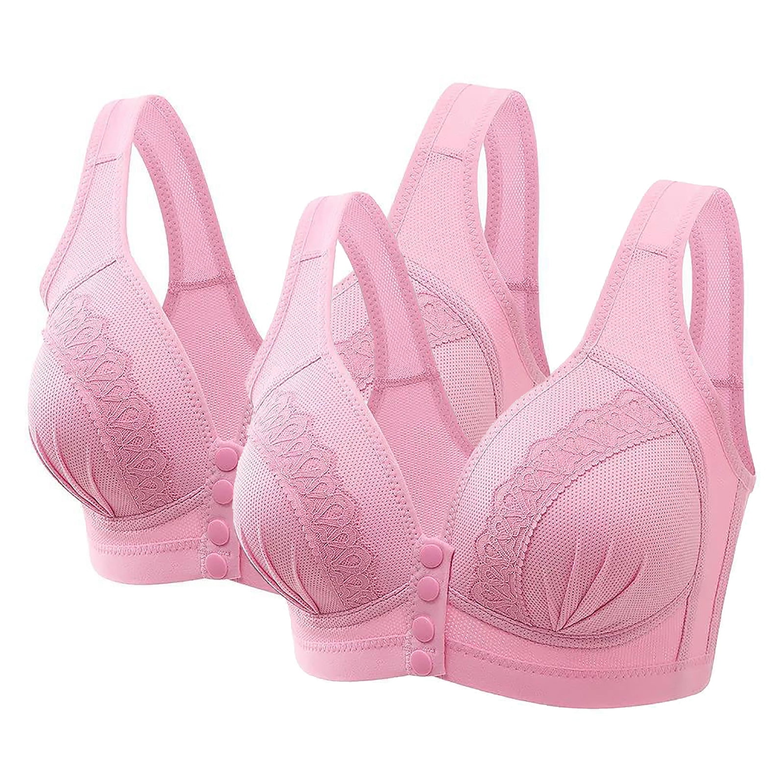 HOMBOM 2PC Under Outfit Bras for Women Full Coverage Front Button Bra ...