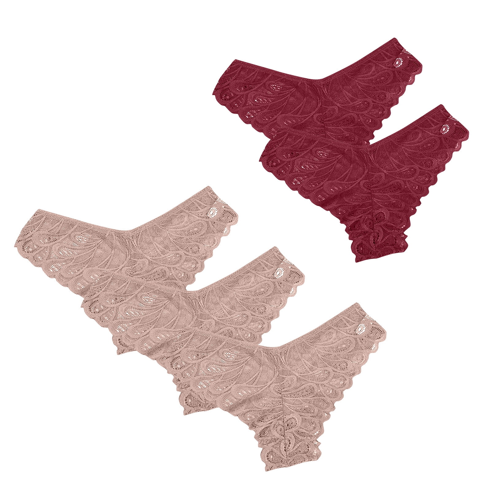 HOMBOM 5PC Panties for Women Pack Plus Size Bikini Lace Underwear Packs ...