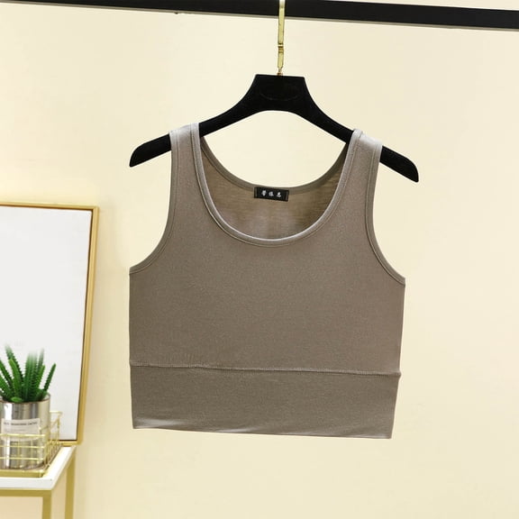 HOMBOM Army Green Crop Tops for Women Tank Top Modal Crew Neck ...