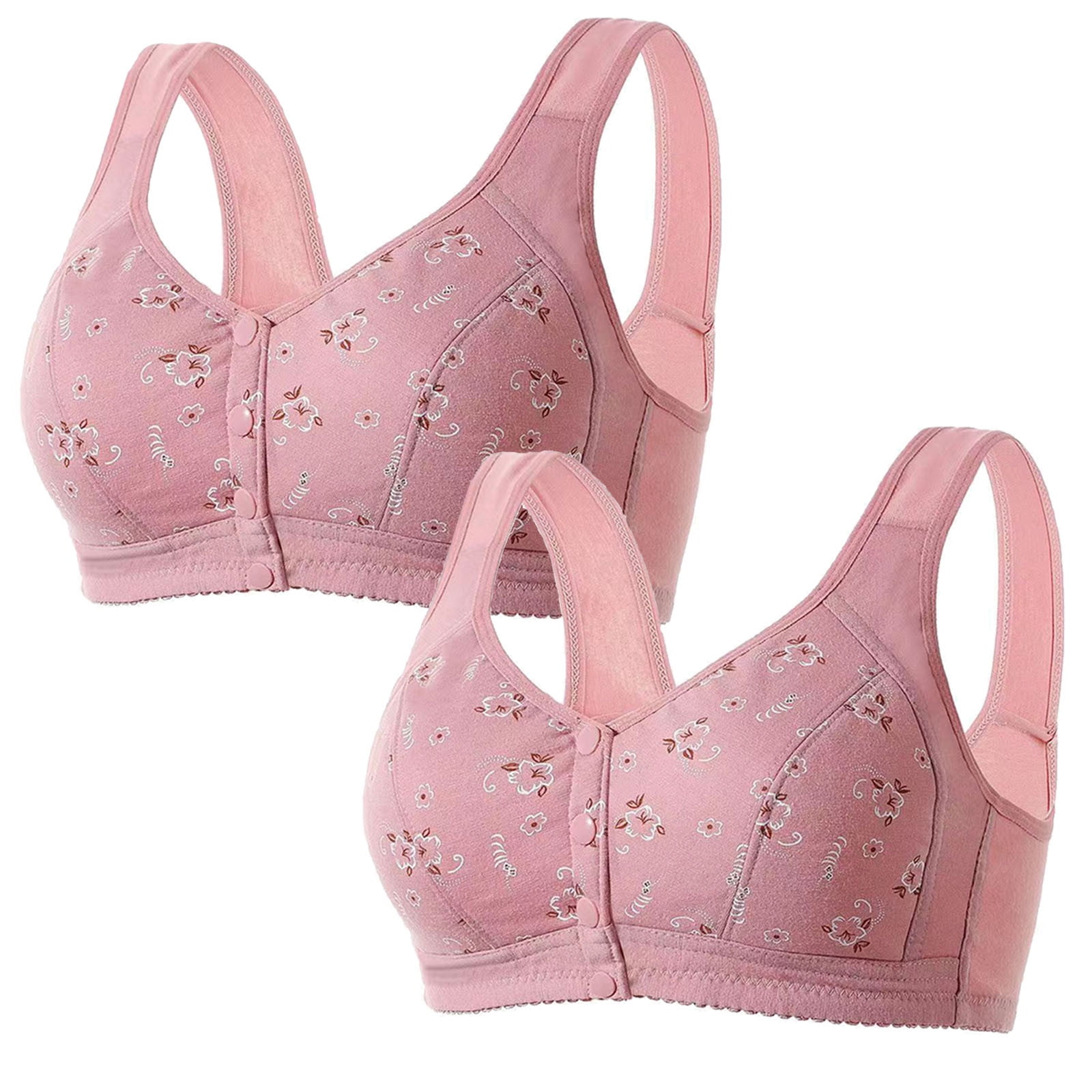 HOMBOM Push Up Bras for Women 2PC Front Button Bra Full-Figure Full ...