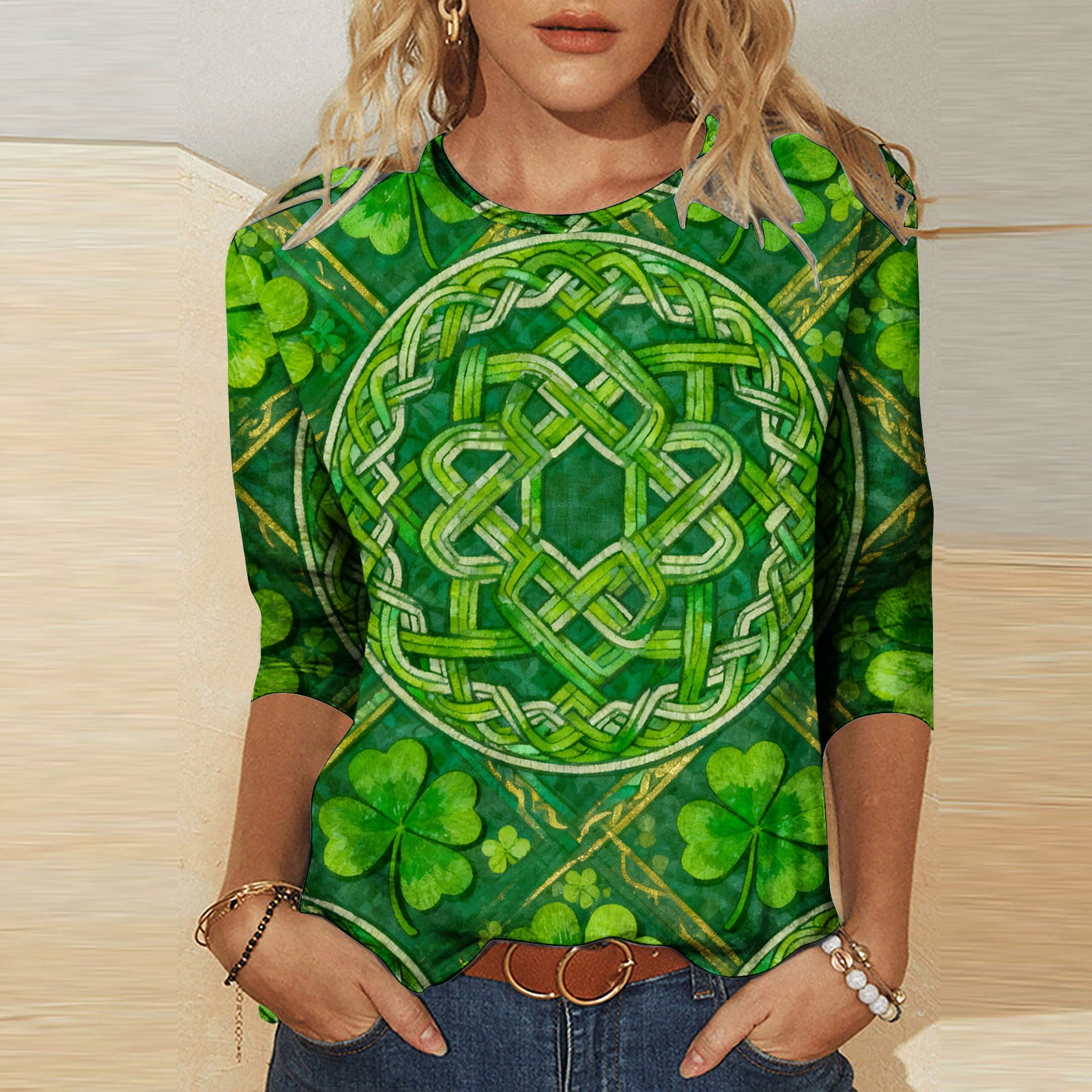 HOMBOM St.Patricks Day Shirts for Women Irish Graphic Tees Spring Bow ...