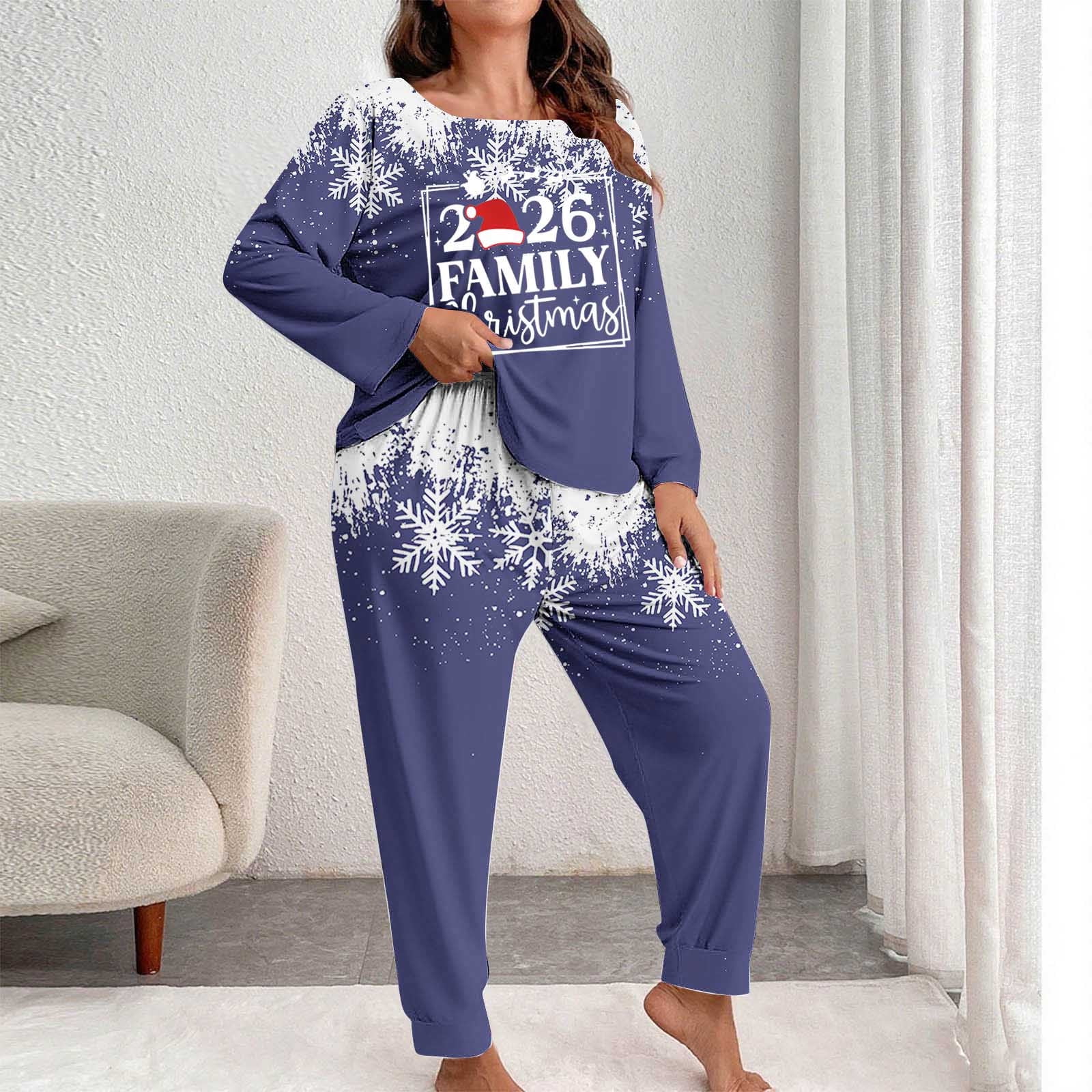 HOMBOM Womens Christmas Pajamas One Sets Loungewear Funny Plus Size ...