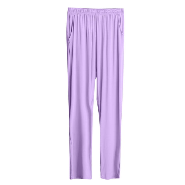 HOMBOM Womens Silk Pajamas Pants Set Purple Lounge Sleepwear Pajama ...