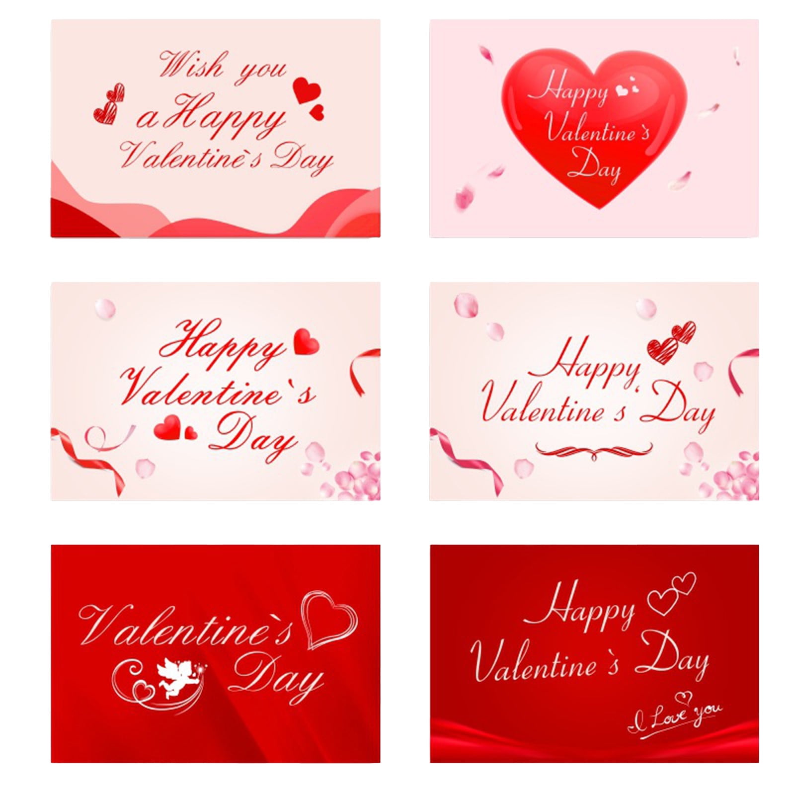 HOMBOTI 6 Pack Valentines Day Cards Valentines Romantic Love Greeting ...