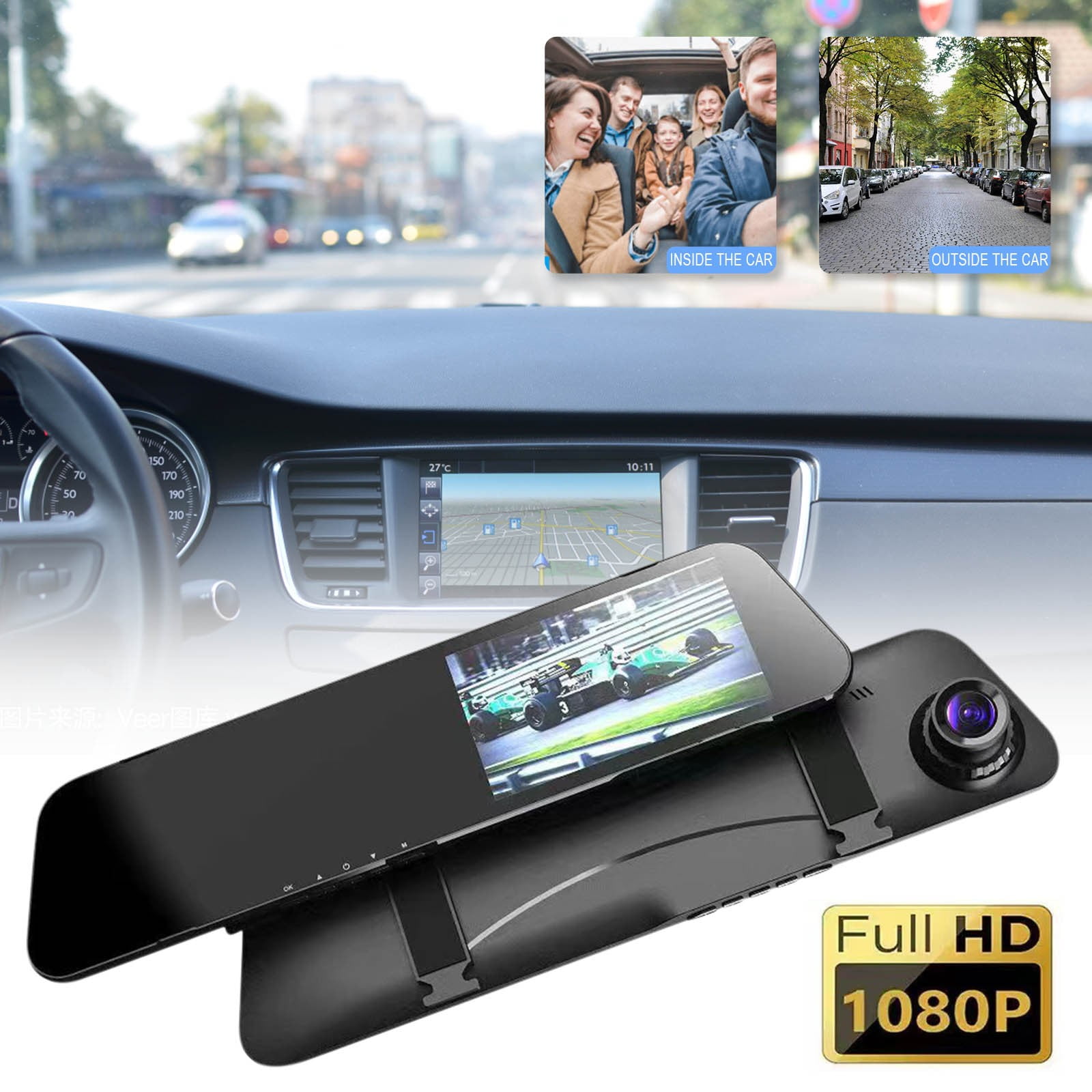 HOMBOTI Dash Cam Clearacne New 4.5-inch Rearview Mirror Dash Cam High ...