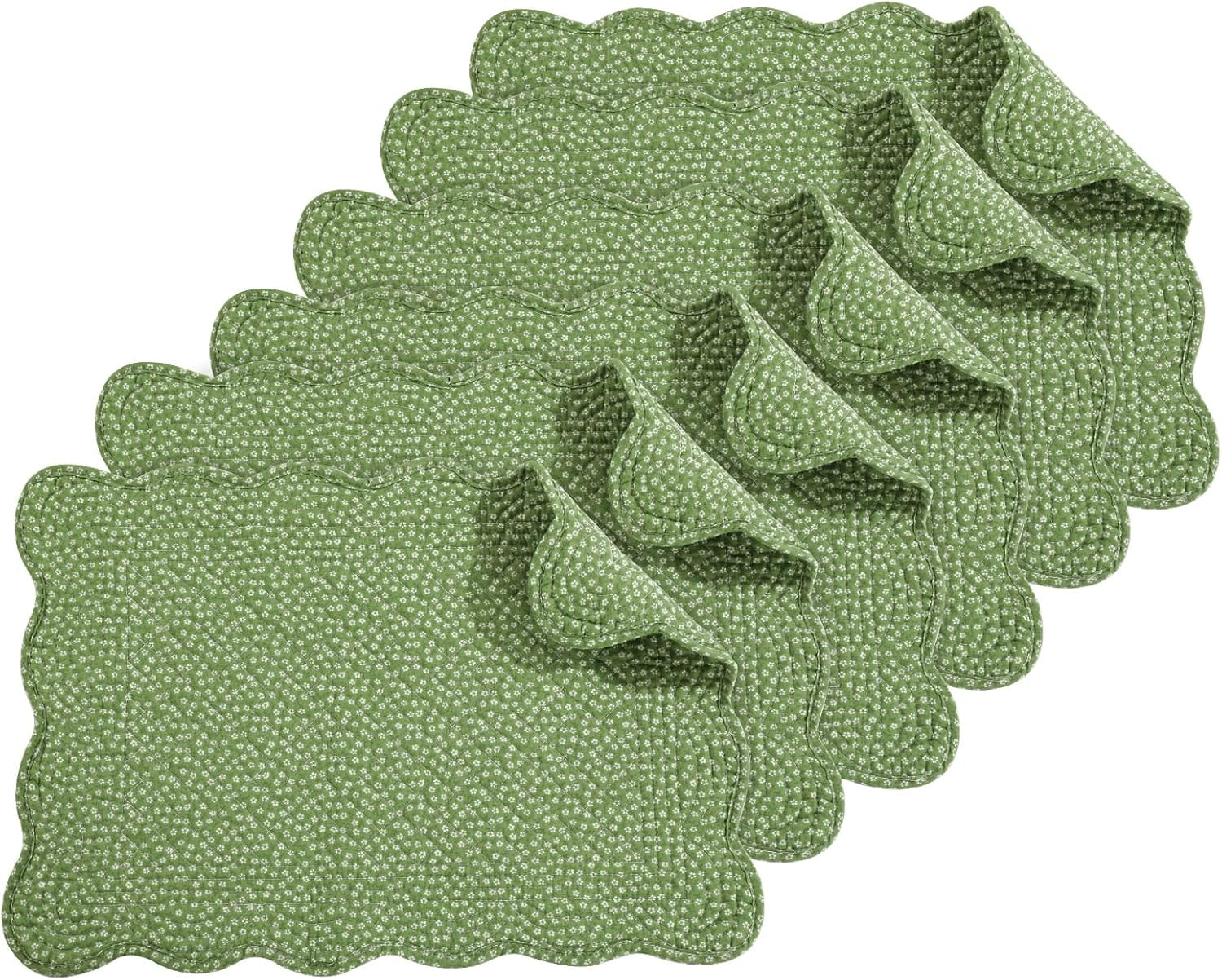 HOMBYS Quilted Placemats Set of 6 Washable - 13x18 Inch Rectangular ...