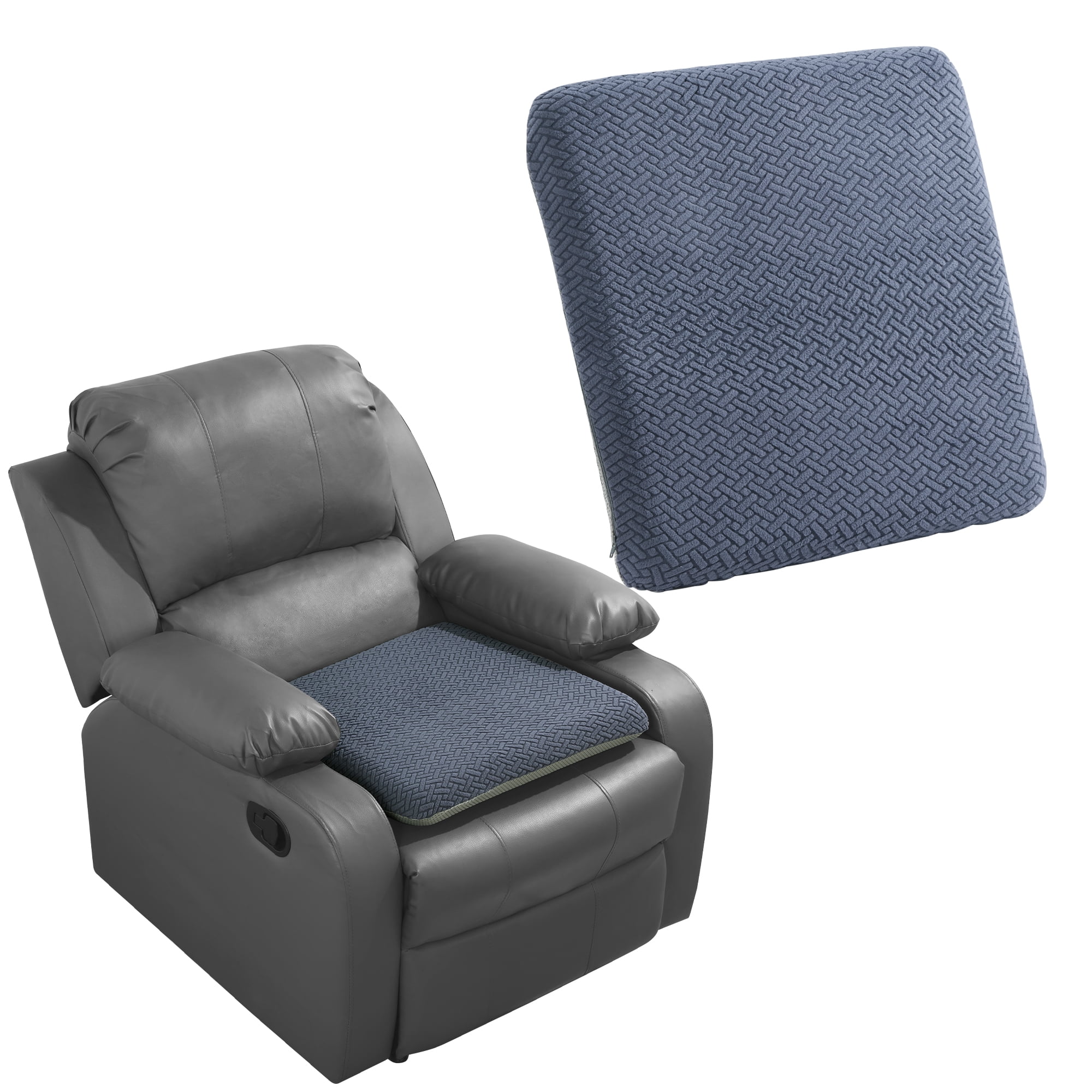 HOMBYS Tufted Furry Recliner Seat Cushion, Foam Curved Edge, 20 x 20 x ...