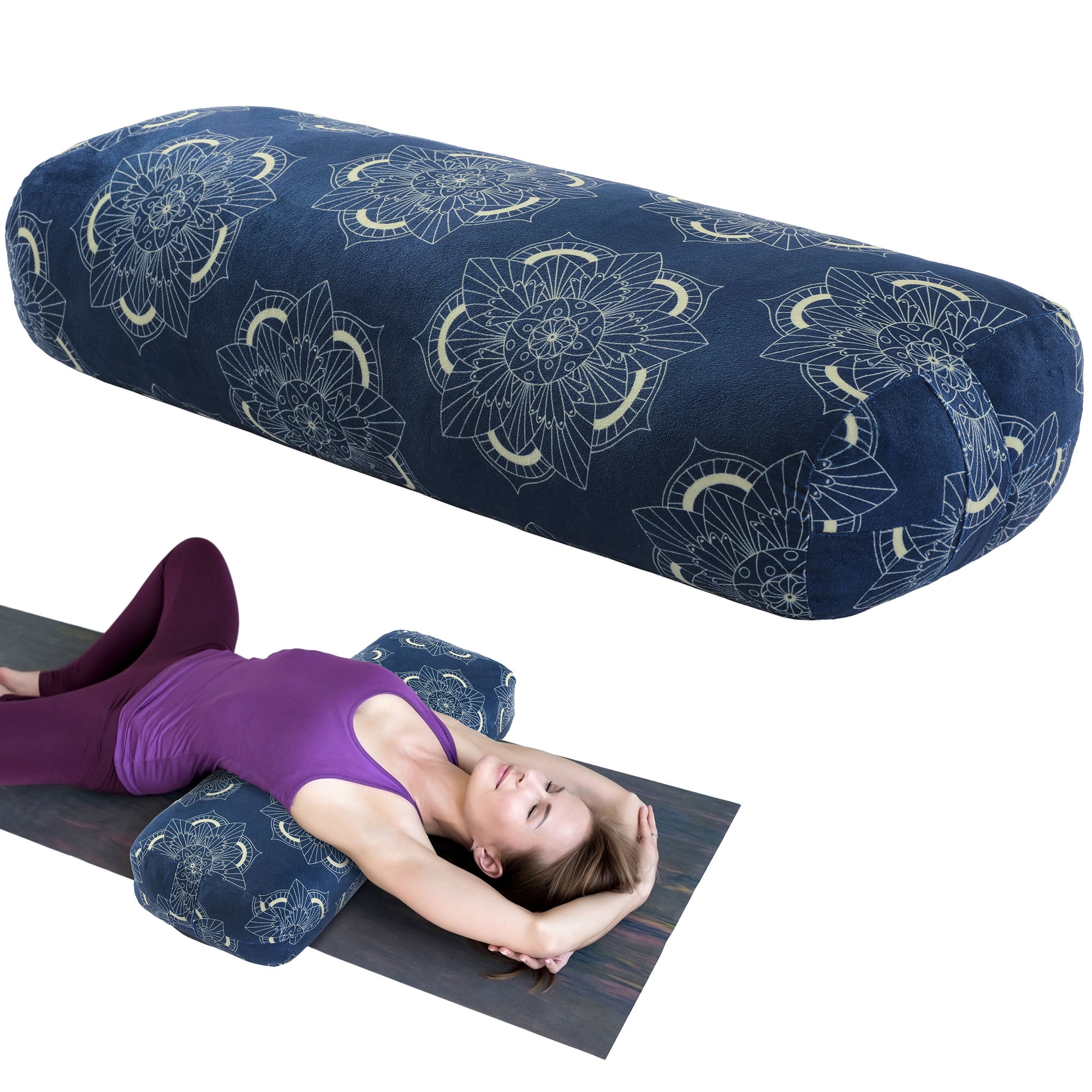 HOMBYS Yoga Bolster Pillow, Rectangular Yoga Bolster for Restorative ...