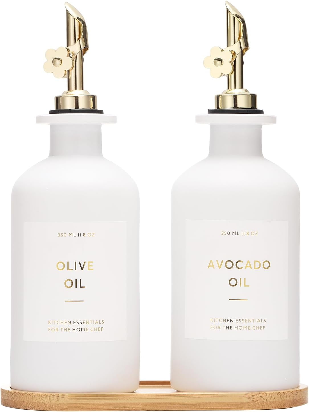 HOMCALY Olive Oil ispenser for Kitchen, 11.8oz Glass kitchen Bottle ...