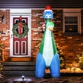 HOMCOM 11FT Long Christmas Inflatable Dinosaur with Christmas Tree in ...