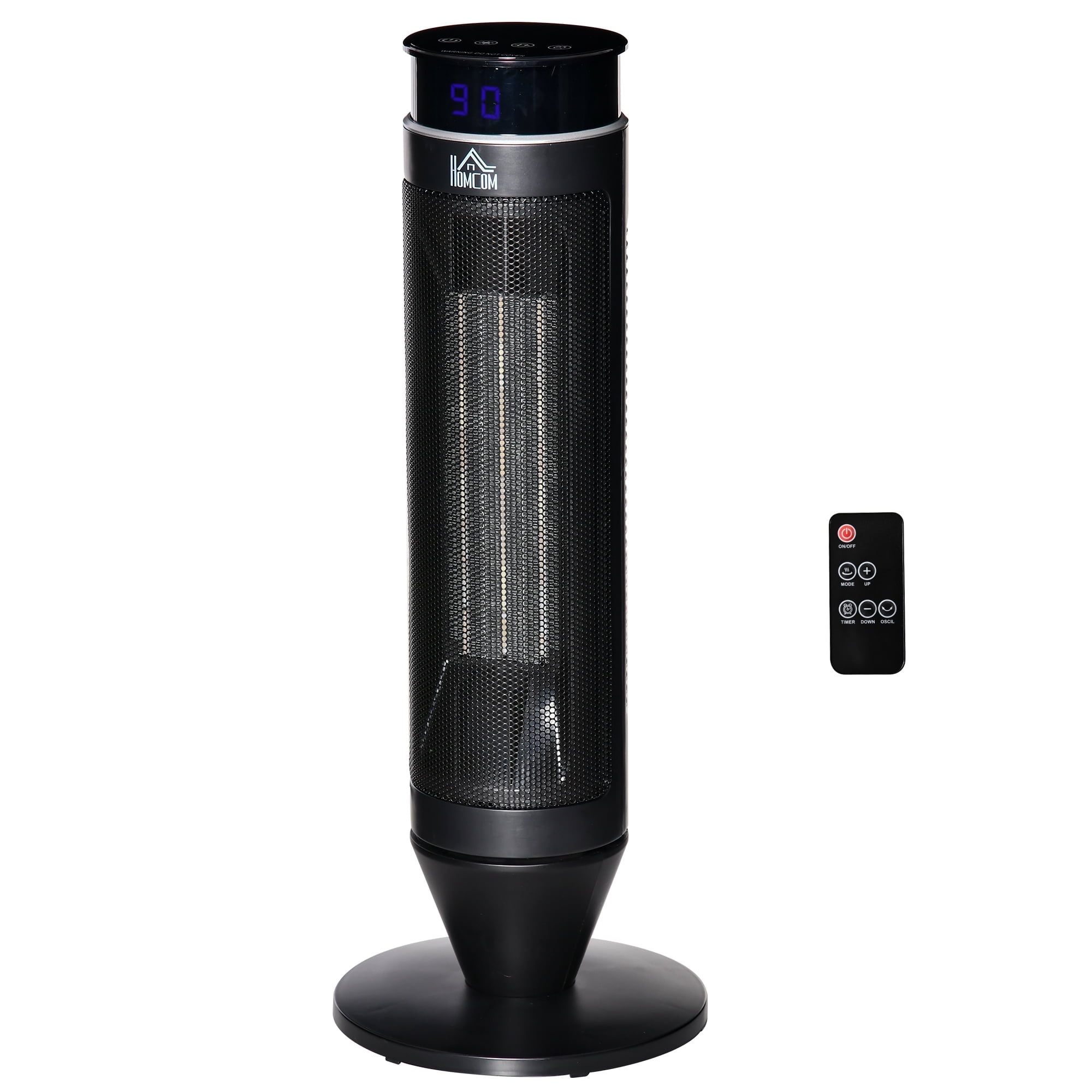 HOMCOM Tower Heater, Electric Space Heater with Oscillation, Remote ...