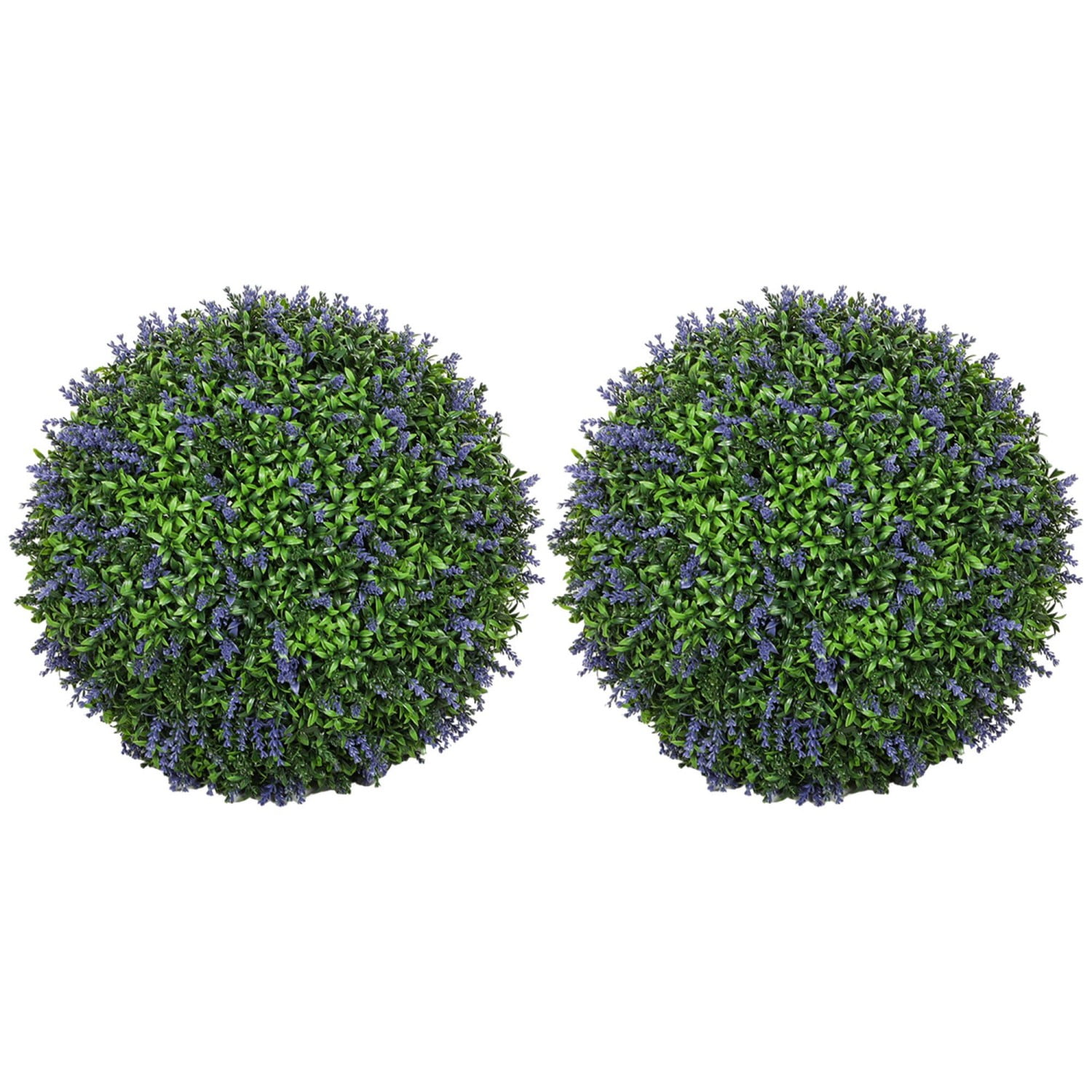 HOMCOM 2 PCS 16.5” Topiary Balls Lavender Topiary Plants Faux Topiaries ...
