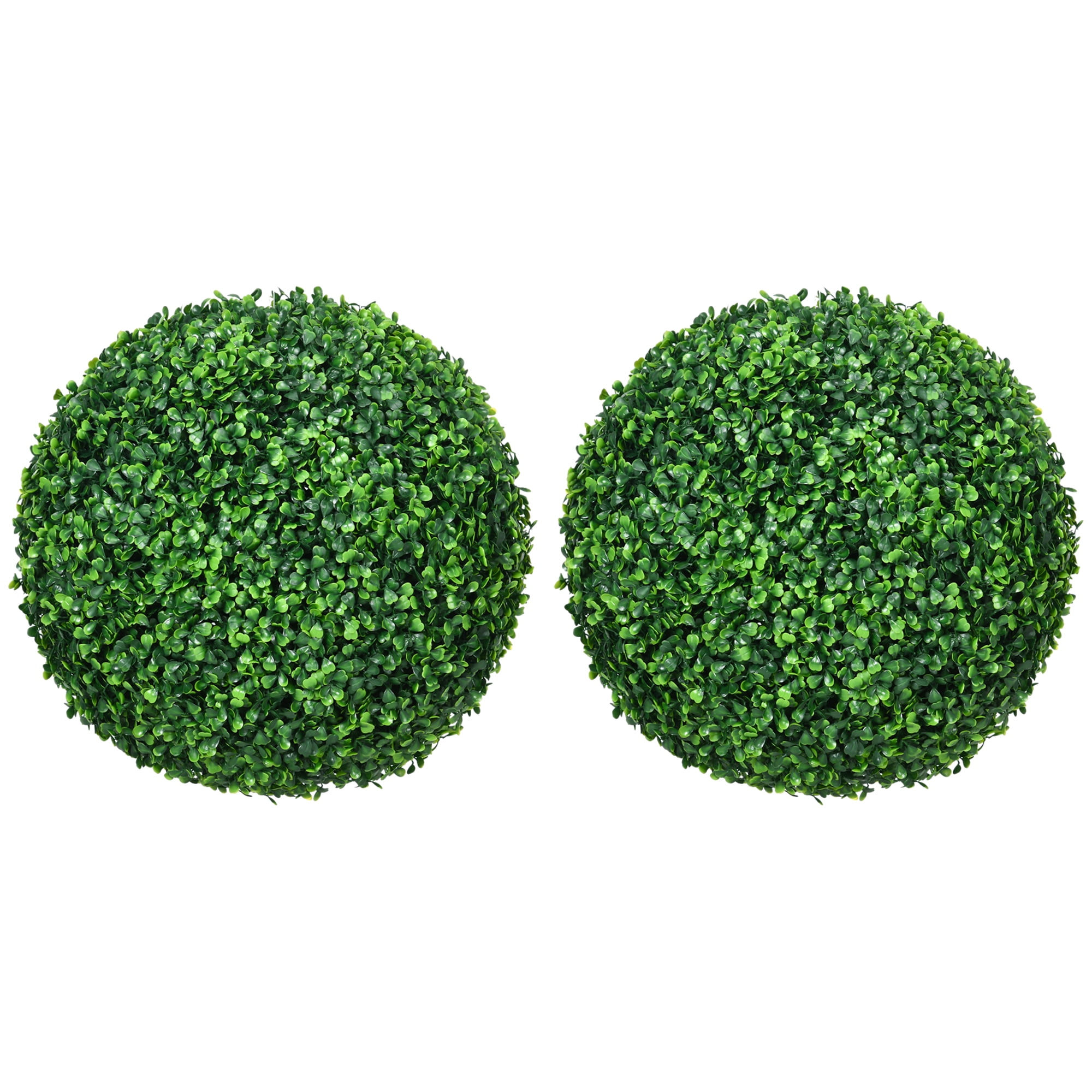 HOMCOM 2 Pack Artificial Tree Boxwood Topiary Balls for Home Decor ...