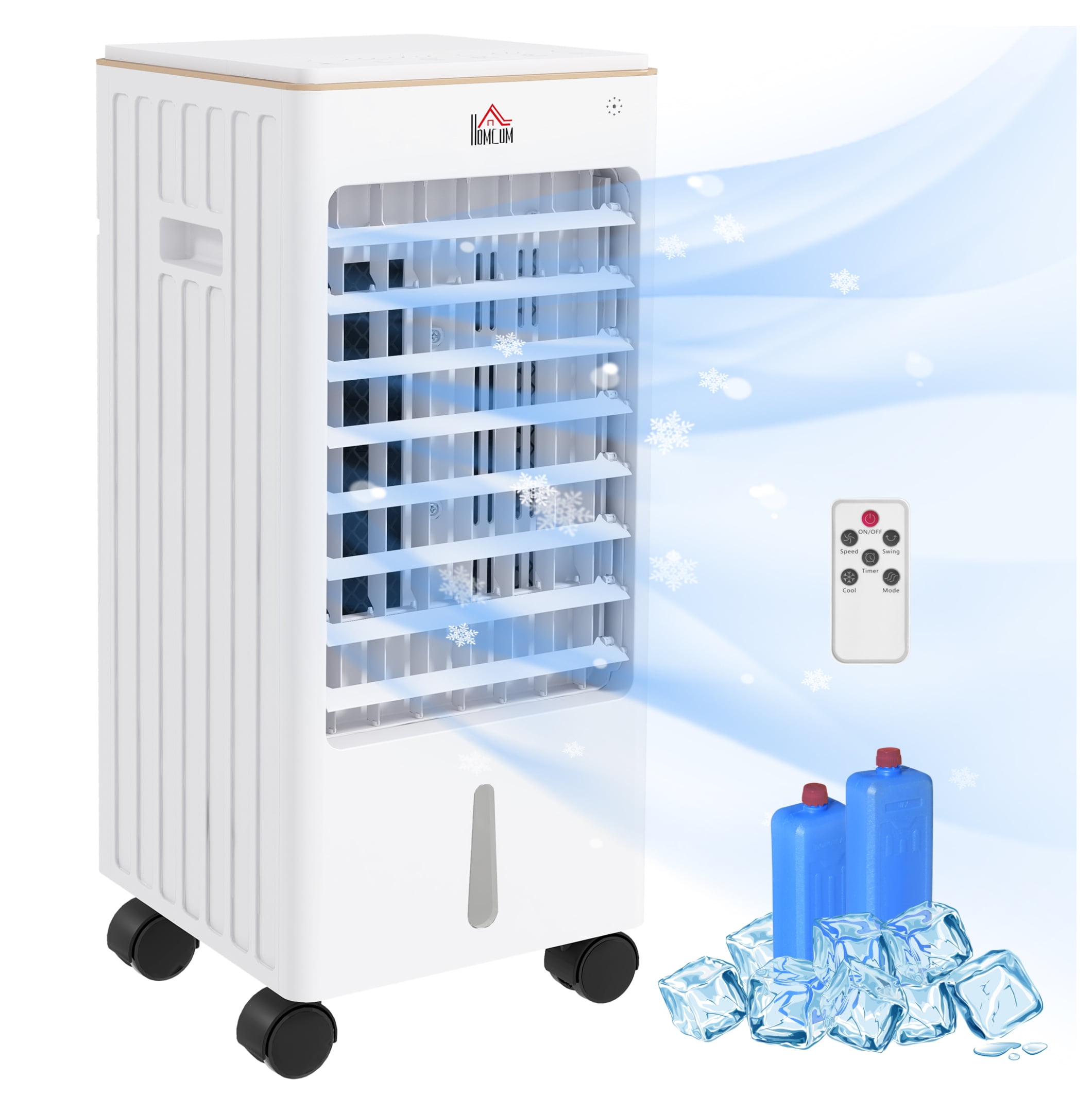 HOMCOM 21" Evaporative Air Cooler - 3-in-1 Portable Swamp Cooler Fan ...