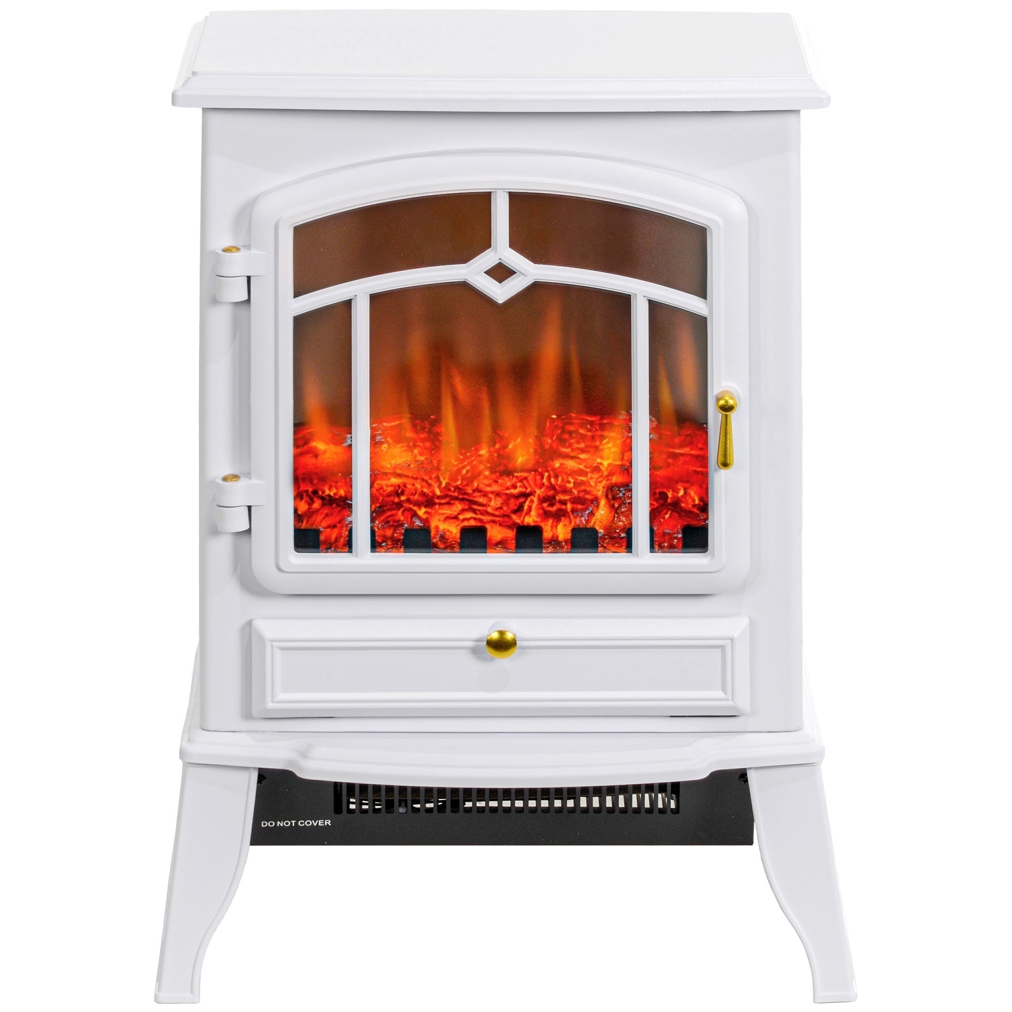 HOMCOM 22" Electric Fireplace Stove with 3-Sided Realistic Flame ...