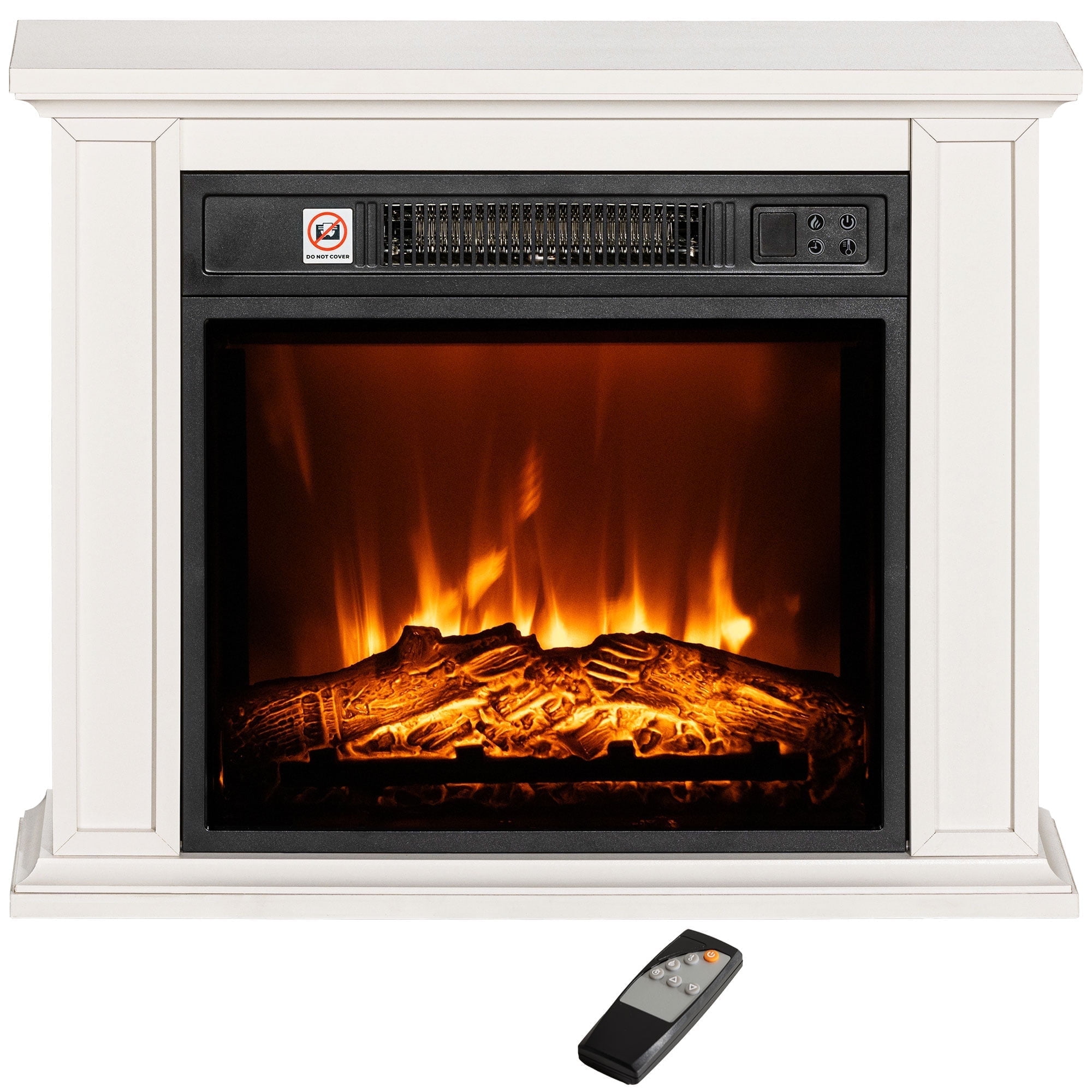 HOMCOM 26" Freestanding Electric Fireplace Heater with Mantel ...