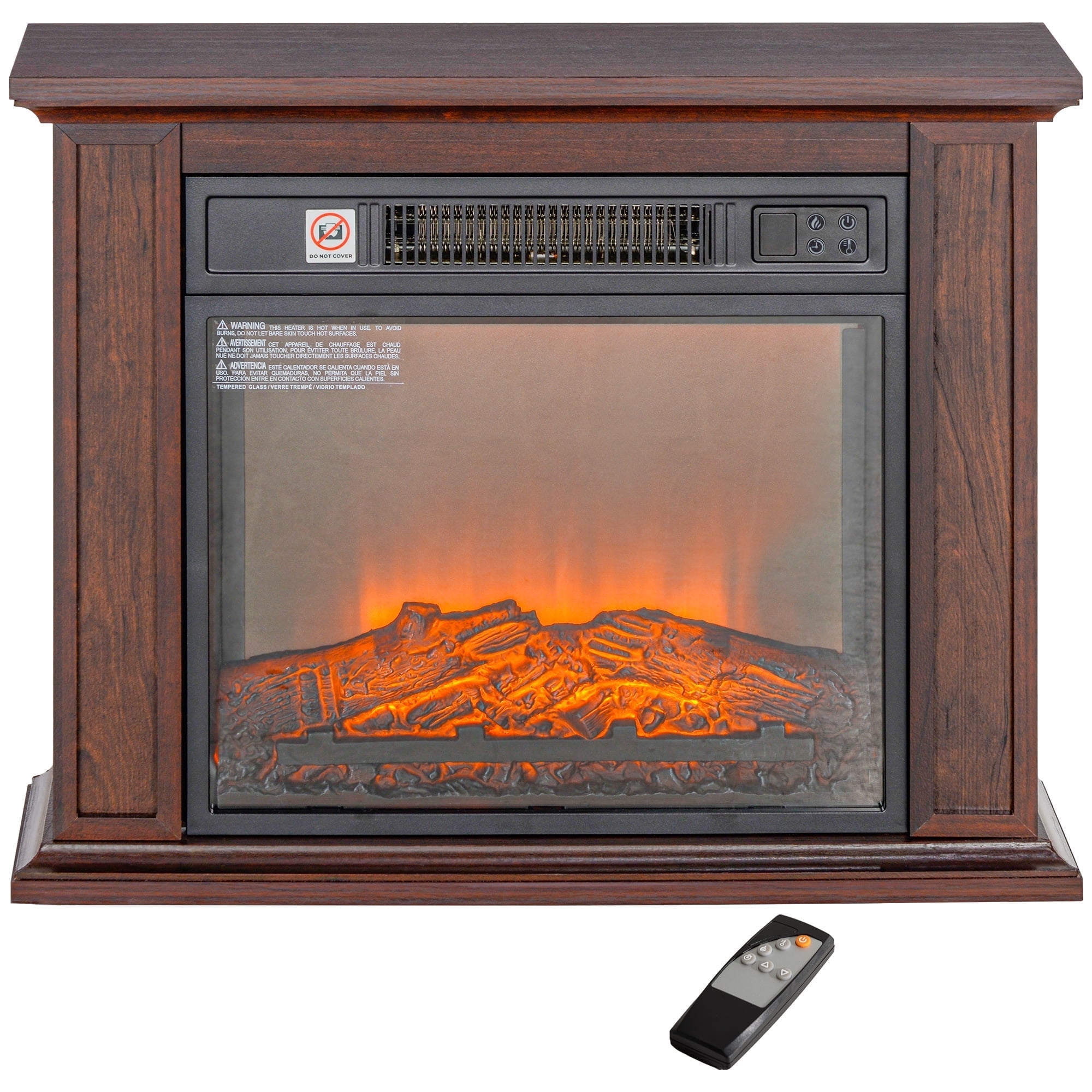 HOMCOM 26" Freestanding Electric Fireplace Heater with Mantel ...