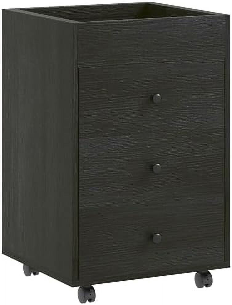 HOMCOM 3 Drawer Home Office Storage Cabinet, Office Drawer on Wheels ...