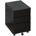 HOMCOM Mobile Storage Cabinet, 3 Drawers, Black, Compact Rolling Design ...