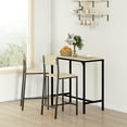 HOMCOM 3 Piece Industrial Dining Table Set, Counter Height Bar Table ...