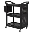 HOMCOM 3-Tier Rolling Tool Cart, 200 LBS Capacity Plastic Utility Cart ...
