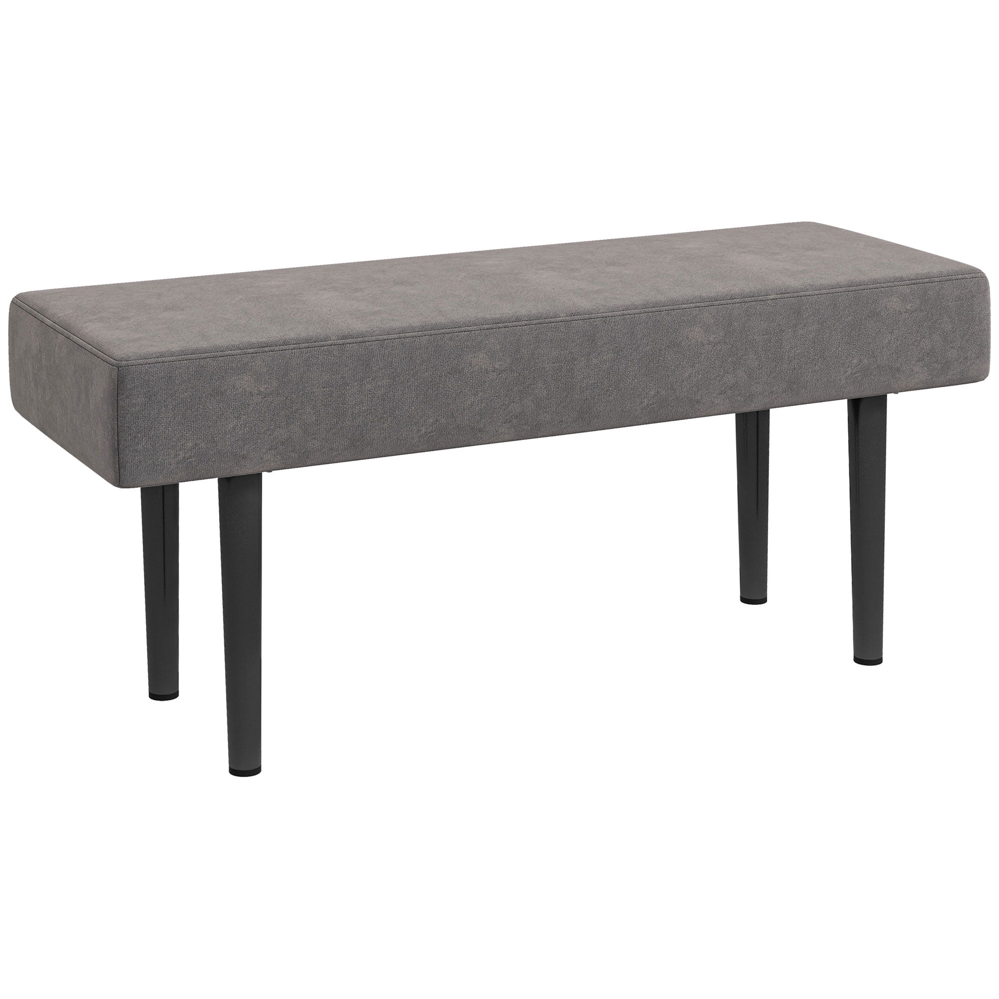 HOMCOM 39" End of Bed Bench, Upholstered Entryway Bench, Gray - Walmart.com