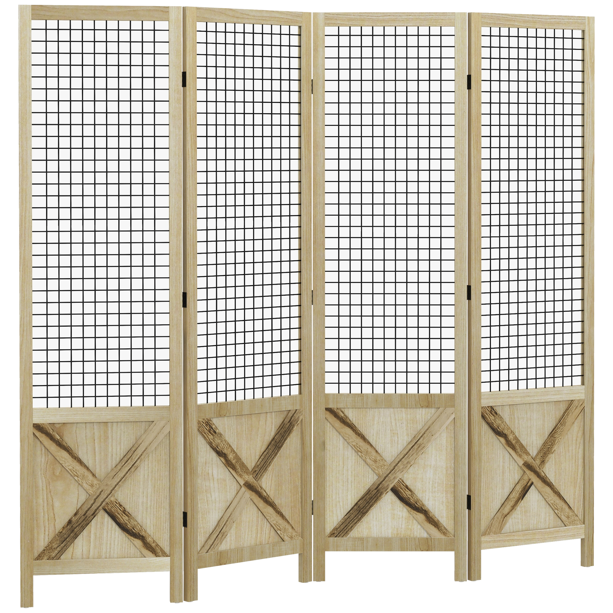 HOMCOM 4.7' 4 Panel Room Divider, Indoor Privacy Screens for Home ...