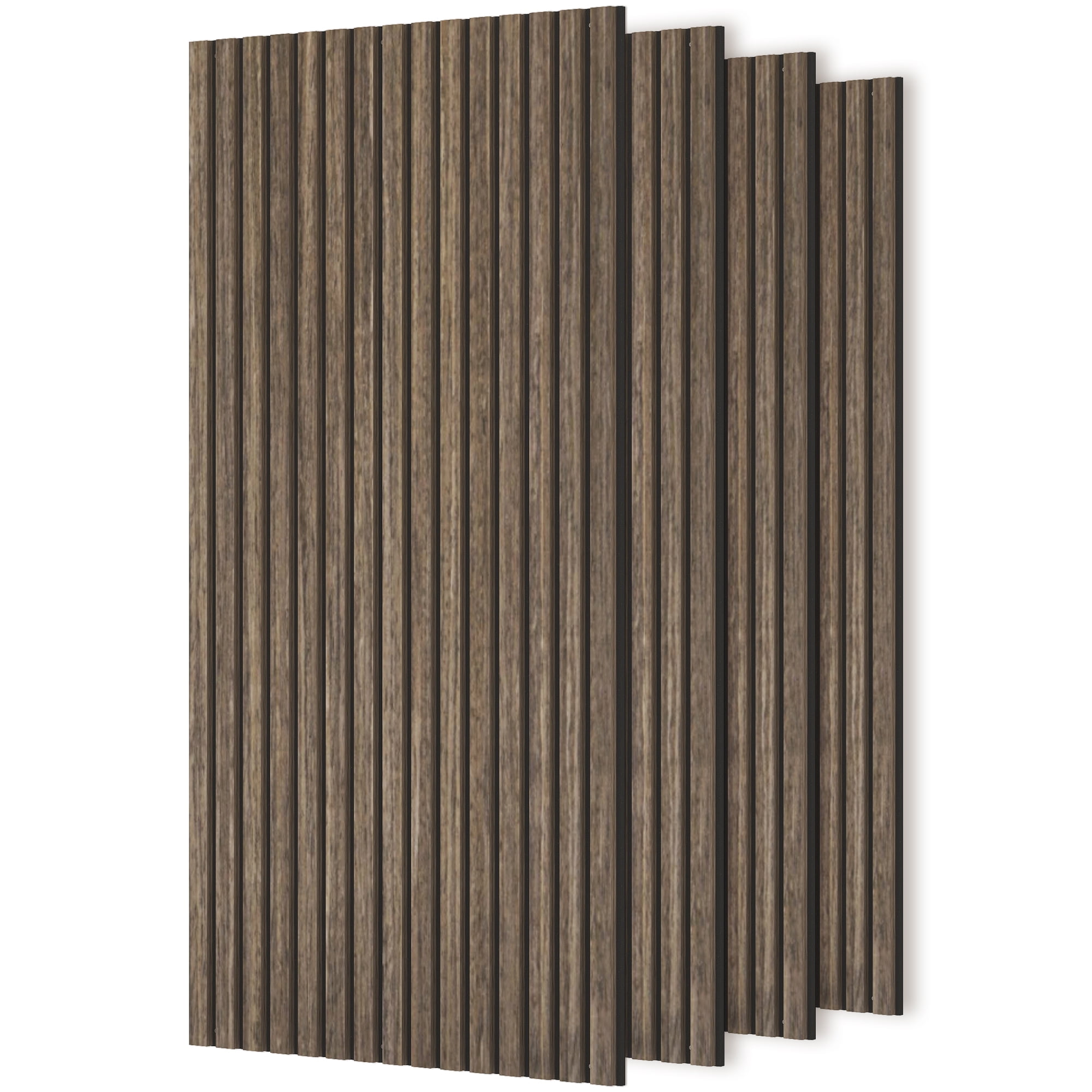 HOMCOM 4 Pack Acoustic Wall Panels, 47" x 24" Wood Wall Panels, Walnut ...