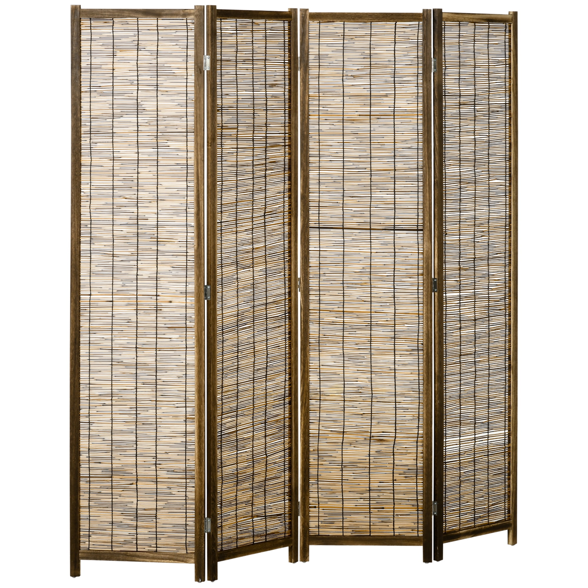 HOMCOM 4 Panel Room Divider, 5.5 Ft Portable Folding Privacy Screens ...