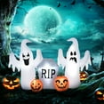 HOMCOM 4ft Outdoor LED Lighted Halloween Ghost & Pumpkin Yard ...