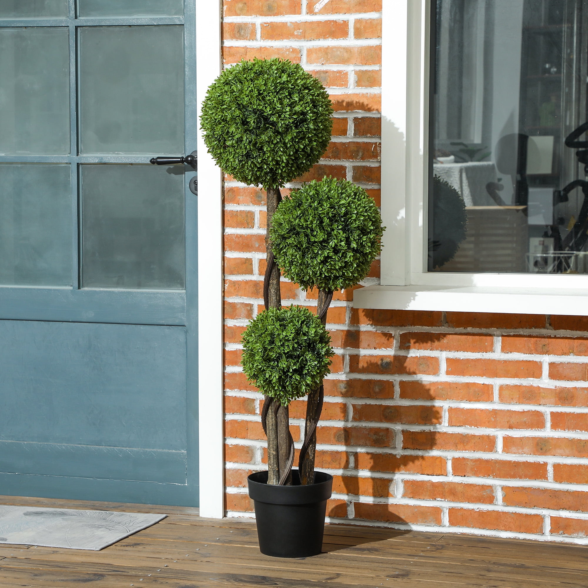 HOMCOM 45.3" Artificial Plant for Home Decor Indoor & Outdoor Fake ...