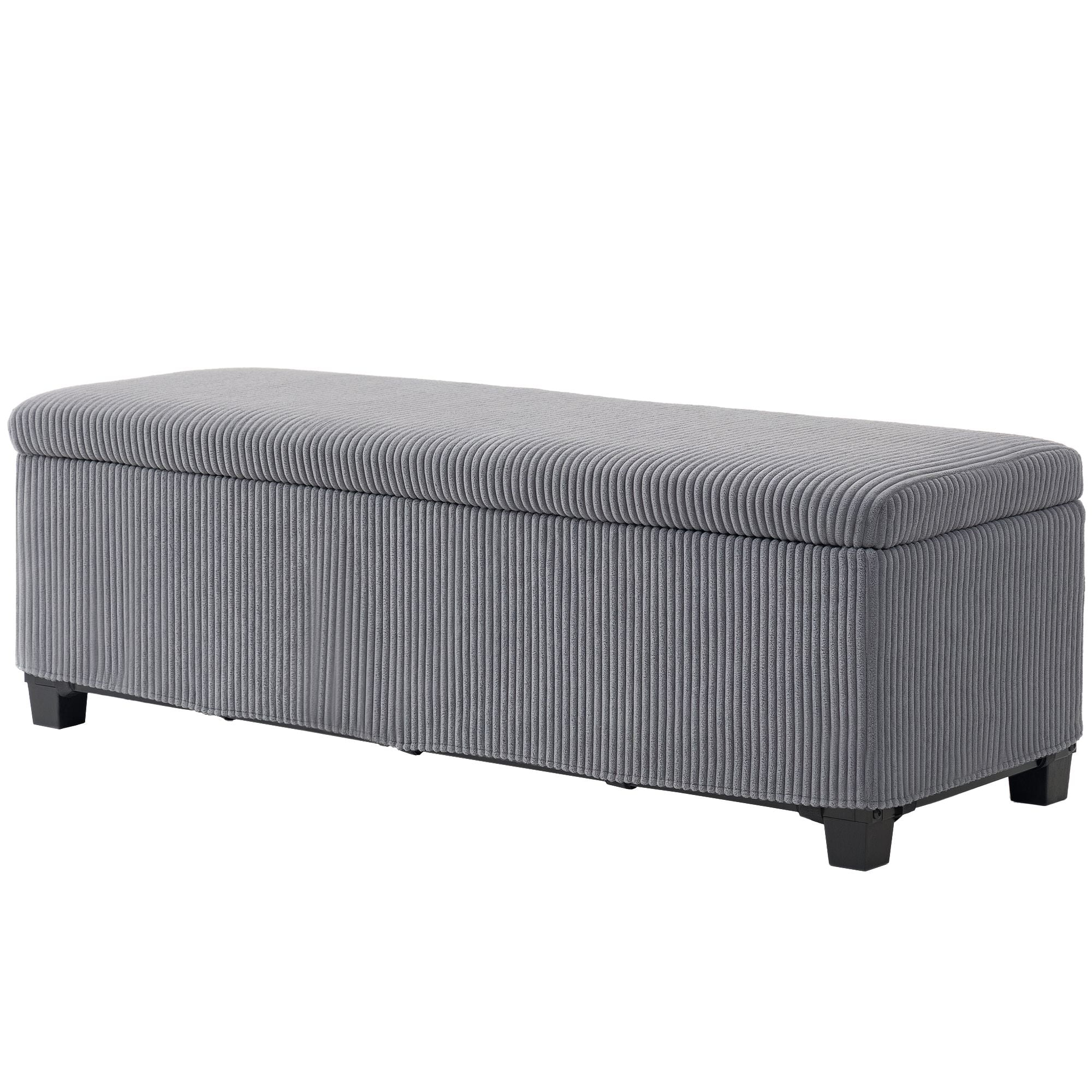 HOMCOM 47 Inches Storage Ottoman Bench, Foot Rest with Legs, End of Bed ...