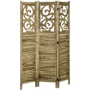 HOMCOM 4-Panel Folding Room Divider, 6 Ft Freestanding Bamboo Privacy ...