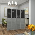 HOMCOM 5.5' Folding Free Standing Decorative Partition, 4 Panel Room ...